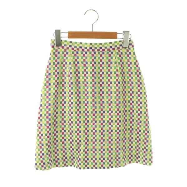 ブレッツァブルー BREZZA BLU 台形スカート 市松模様 38 ホワイト マルチカラー /ES ■ECB001 レディース【表記サイズ】38【実寸サイズ】ウエスト：62cm　ヒップ：90cm　スカート丈：47.5cm　　【素材】表地：...