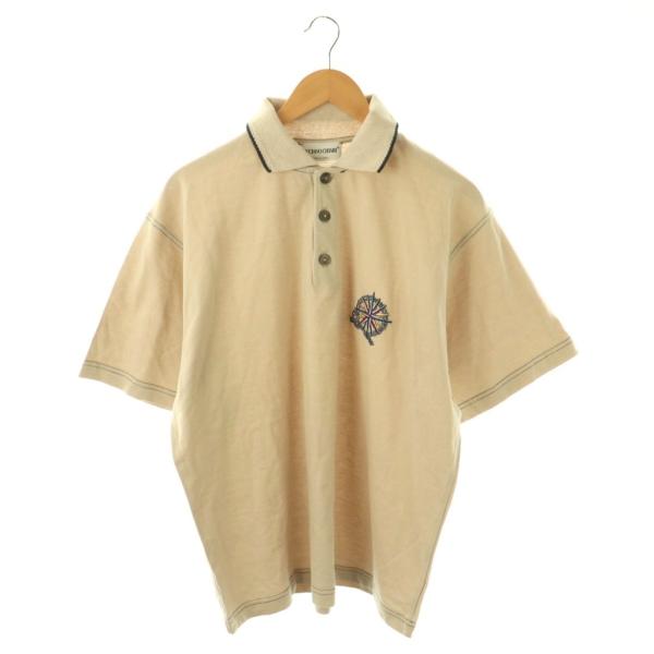 ルチアーノキアリ LUCIANO CHIARI ポロシャツ 半袖 ベージュ /HK ■ECB001 メンズ【表記サイズ】サイズ表記なし【実寸サイズ】肩幅：52cm　身幅：60cm　着丈：67cm　袖丈：23.5cm　　【素材】アクリル、毛、...