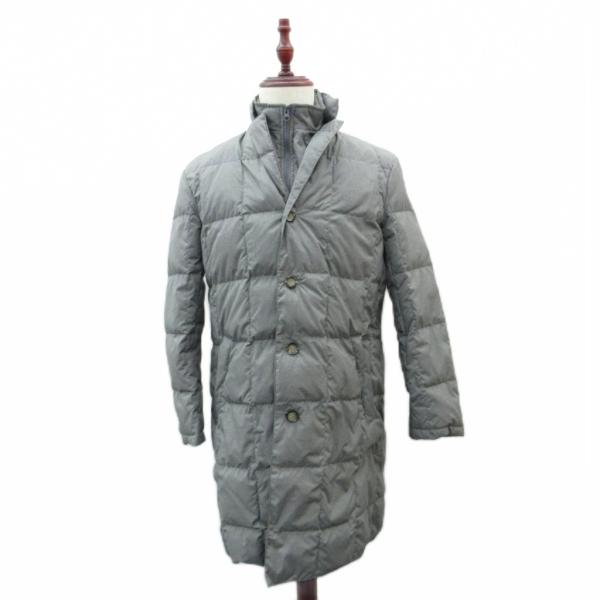 ドゥクラッセ DoCLASSE ダウンコート ロング丈 スタンドカラー M 紺 ネイビー /HO40 ■ECB001 メンズ【ブランド】ドゥクラッセ DoCLASSE【表記サイズ】M【実寸サイズ】肩幅：46.5cm　身幅：55cm　着丈：9...