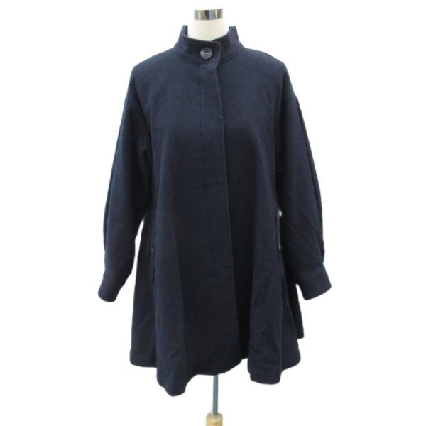 コムサマチュア Comme ca Mature コート スタンドカラー F 紺 ネイビー ロング丈 /HO42 ■ECB001 レディース【表記サイズ】F【実寸サイズ】肩幅：51.5cm　身幅：60cm　着丈：81.5cm　袖丈：49cm　...