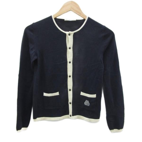 ビューティフルピープル カーディガン ミドル丈 140cm 紺 ネイビー パイピングデザイン /SM82 ■ECB001 女の子 キッズ【ブランド】ビューティフルピープル beautiful people【表記サイズ】140cm【実寸サイズ...