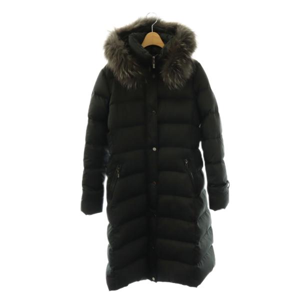 スタンザドルチェ STANZA DOLCE ダウンコート フード付き 42 ブラック /ES ■ECB001 レディース【表記サイズ】42【実寸サイズ】肩幅：42cm　身幅：50cm　袖丈：65cm　着丈：101cm　　【素材】表生地：ポリ...