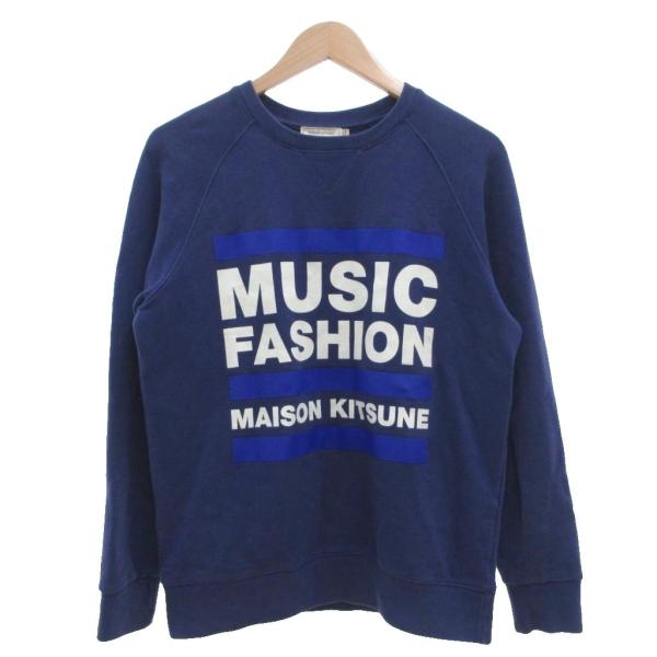 メゾンキツネ MAISON KITSUNE スウェット トレーナー 裏毛 S 青 ブルー 長袖 Vガゼット クルーネック ロゴプリント /SD ■ECB001【ブランド】メゾンキツネ MAISON KITSUNE【表記サイズ】S【実寸サイズ...