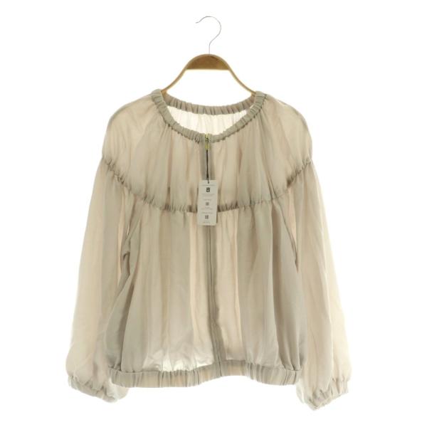 インデックス INDEX ギャザーブルゾン ジップアップ M ライトグレー /MY ■OS ■ECB001 レディース【ブランド】インデックス INDEX【表記サイズ】M【実寸サイズ】身幅：59cm　着丈：50cm　ゆき丈：74cm　　【素...