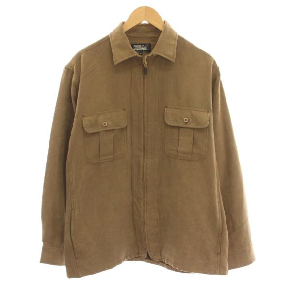 ファーストダウン FIRST DOWN シャツ ジップアップ フェイクスエード 長袖 2L 茶色 ブラウン /YM ■ECB001 メンズ【ブランド】ファーストダウン FIRST DOWN【表記サイズ】2L【実寸サイズ】肩幅：50cm　身幅...