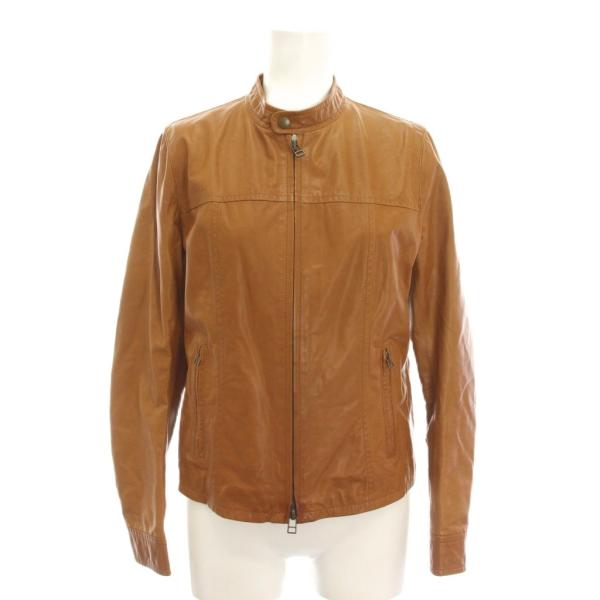 グラヴィタス＆グレイス GRAVITAS＆GRACE ジャケット ラムレザー 革ジャン ジップアップ 38 茶色 ブラウン 長袖 446-43002 /YM【表記サイズ】38【実寸サイズ】肩幅：36cm　身幅：44cm　着丈：54cm　袖丈...