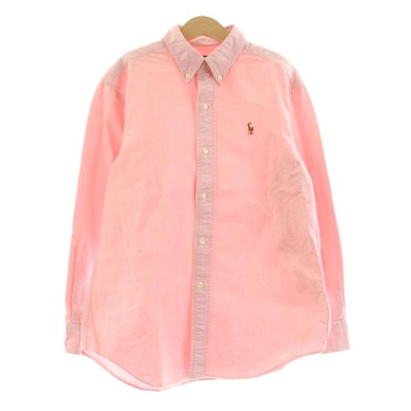 ポロ バイ ラルフローレン Polo by Ralph Lauren ボタンダウンシャツ 150cm ピンク ロゴ刺繍 長袖 男の子 /KU ■ECB001 キッズ【ブランド】ポロ バイ ラルフローレン Polo by Ralph Laur...