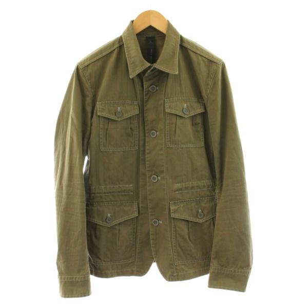 メンズメルローズ MEN'S MELROSE ミリタリージャケット コットン 4 カーキ /KU ■ECB001 メンズ【ブランド】メンズメルローズ MEN'S MELROSE【表記サイズ】4【実寸サイズ】肩幅：40cm　身幅：50cm　着...