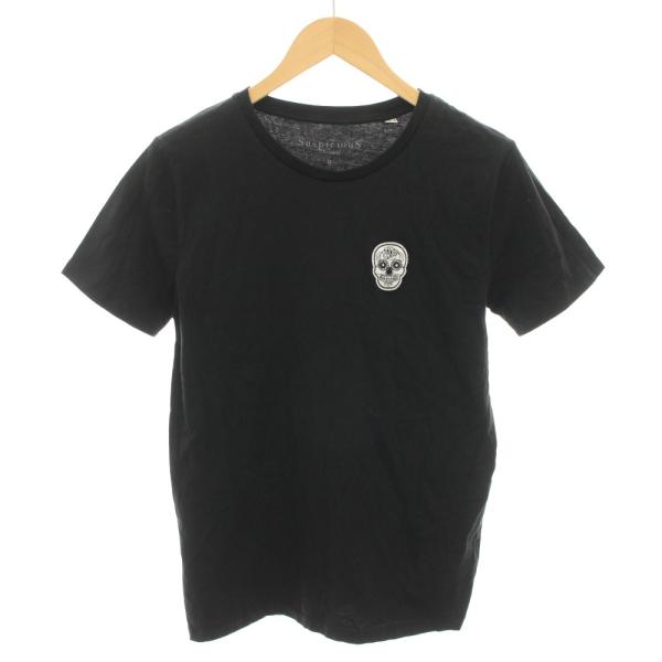 サスピシャスアントワープ Suspicious Antwerp Tシャツ クルーネック 半袖 スカルワッペン 2 黒 白 POT18-0118 ■ECB001 メンズ【表記サイズ】2EUR SUS XS【実寸サイズ】肩幅：約39.5cm　身...