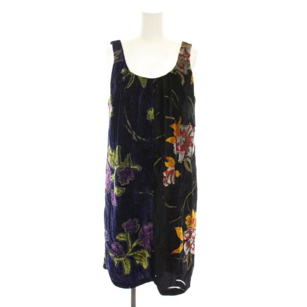 デシグアル Desigual ベストブラショヴ VEST BRASOV ベロアワンピース ひざ丈 ノースリーブ 花柄 36 黒 紺 67V28F2 ■ECB001 レディース【ブランド】デシグアル Desigual【表記サイズ】36【実寸サ...