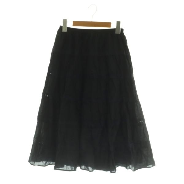 アデッソセルッチオ adesso CERCHIO コットンスカート ギャザー フレア ペチコート付 M ブラック /MY ■OS ■ECB001 レディース【表記サイズ】M【実寸サイズ】ウエスト：56〜cm　ヒップ：100cm　スカート丈：...