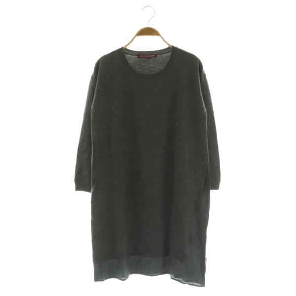 コントワーデコトニエ COMPTOIR DES COTONNIERS ニットワンピース ミニ 長袖 シルク切替 5/7 グレー /MY ■OS ■ECB001 レディース【ブランド】コントワーデコトニエ COMPTOIR DES COTON...