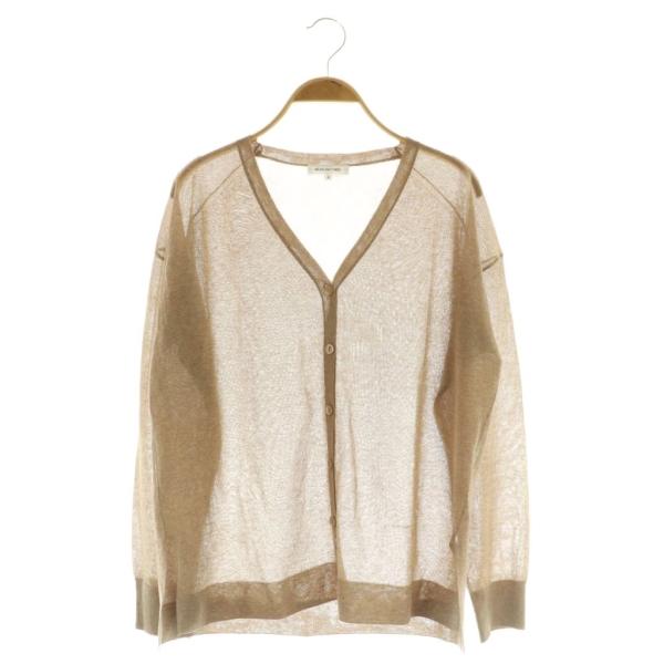 ナチュラルビューティーベーシック NATURAL BEAUTY BASIC シアーカーディガン ニット 長袖 Vネック M ベージュ【ブランド】ナチュラルビューティーベーシック NATURAL BEAUTY BASIC【表記サイズ】M【実寸...