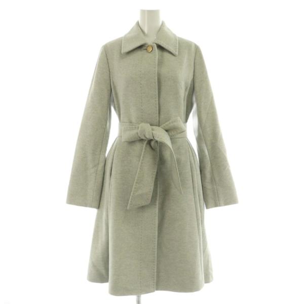 ルスーク Le souk アンゴラウールコート ベルト付 36 グレー /MY ■OS ■ECC001 レディース【ブランド】ルスーク Le souk【表記サイズ】36【実寸サイズ】肩幅：38cm　身幅：43cm　袖丈：59cm　総丈：95...