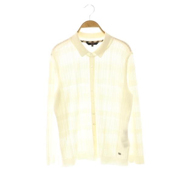 ダックス DAKS ニット セーター 長袖 前開き 40 オフホワイト /ES ■ECC001 レディース【ブランド】ダックス DAKS【表記サイズ】40【実寸サイズ】肩幅：39.5cm　身幅：49cm　着丈：60cm　袖丈：58cm　　【...