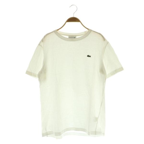 ラコステ LACOSTE 半袖Tシャツ ワッペン コットン FR4 ホワイト /MY ■OS ■ECC001 メンズ【ブランド】ラコステ LACOSTE【表記サイズ】FR4【実寸サイズ】肩幅：45cm　身幅：51cm　着丈：65cm　袖丈：...
