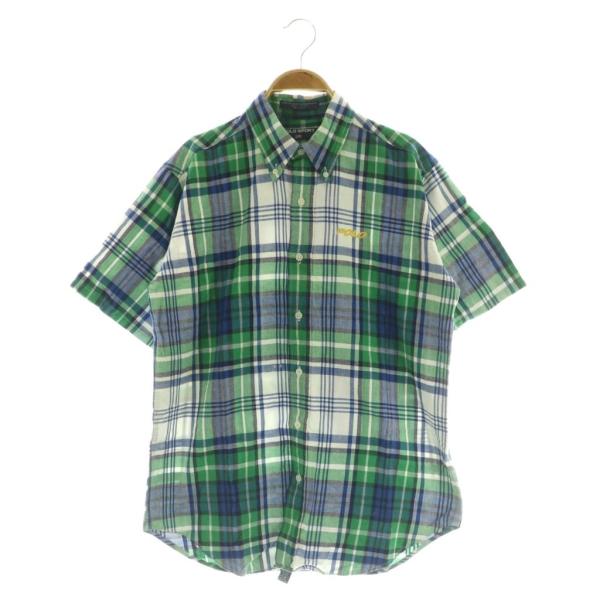 ポロスポーツ POLO SPORT ボタンダウンシャツ 半袖 チェック XL グリーン /MY ■OS ■ECC001 メンズ【ブランド】ポロスポーツ POLO SPORT【表記サイズ】XL【実寸サイズ】肩幅：42cm　身幅：54cm　着丈...