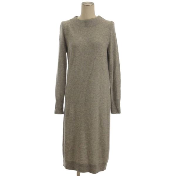 mon chou chou カシミア 100％ ニット ワンピース 長袖 グレー M ■ECD001 レディース【表記サイズ】M【実寸サイズ】肩幅：33cm　身幅：41cm　袖丈：60cm　総丈：96cm　　【素材】カシミヤ100％【色】グ...