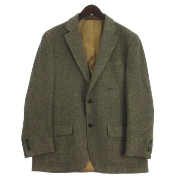 ランズエンド LANDS' END ヘリンボーン ジャケット グレー B6 ■ECD001 メンズ【ブランド】ランズエンド LANDS' END【表記サイズ】B6【実寸サイズ】肩幅：47.5cm　身幅：57.5cm　袖丈：60cm　着丈：7...