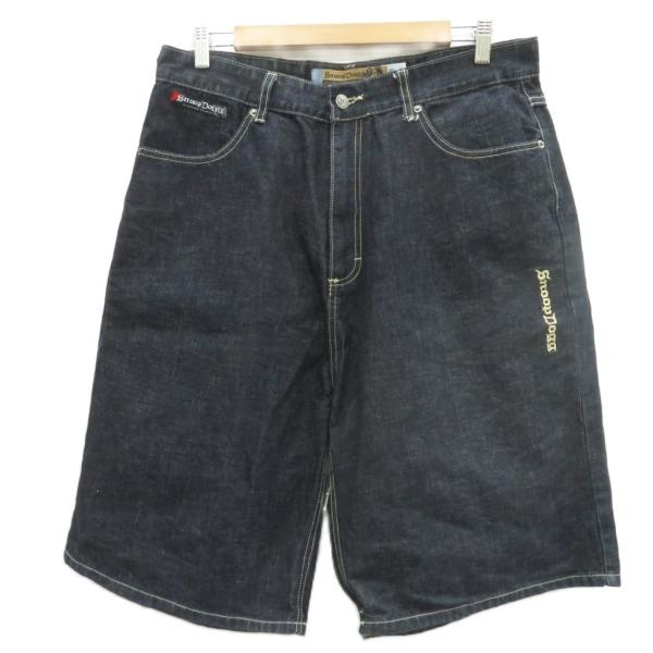 スヌープドッグ SNOOP DOGG デニムパンツ ジーンズ ショートパンツ ハーフパンツ 短パン 34 紺 ネイビー /HO10 ■ECD001 【表記サイズ】34【実寸サイズ】ウエスト：84cm　もも幅：35.5cm　裾幅：32.5cm...