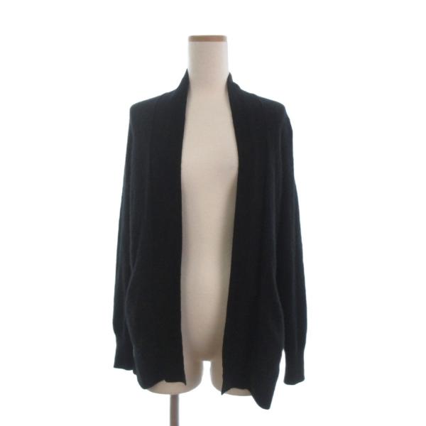 ギャラリー ラファイエット GALERIES LAFAYETTE カーディガン 長袖 ボタンレス カシミヤ 黒 ブラック 01 ■ECD001 レディース【表記サイズ】01【実寸サイズ】肩幅：34cm　身幅：44.5cm　袖丈：62cm　着...