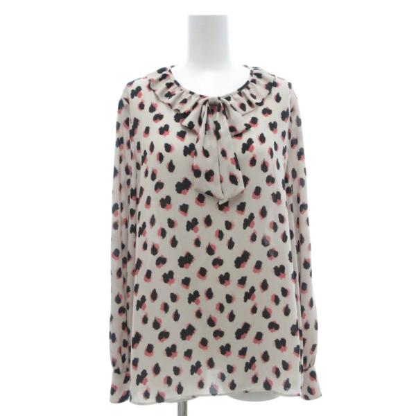 ルネ Rene シャツ ブラウス 36 ボウタイ 長袖 総柄 フリル マルチカラー /ML ■ECD001 レディース【ブランド】ルネ Rene【表記サイズ】36【実寸サイズ】肩幅：38cm　身幅：48cm　袖丈：57cm　着丈：57cm　...