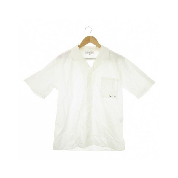 アニエスベー agnes b. シャツ 38 白 ホワイト 半袖 開襟 無地 /CK28 ■ECD001 メンズ【ブランド】アニエスベー agnes b.【表記サイズ】38【実寸サイズ】肩幅：47cm　身幅：54cm　袖丈：25.5cm　着...