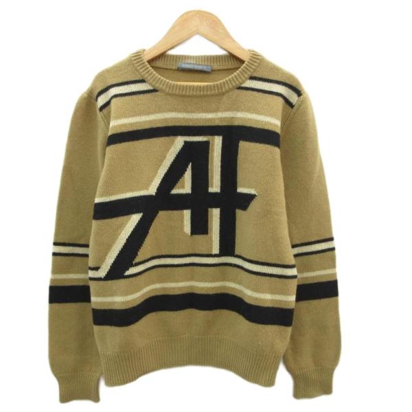 アルベルタ フェレッティ ニット セーター カシミヤ 6 ベージュ ボーダー柄 ロゴデザイン ラウンドネック 長袖 ■ECD001 レディース【ブランド】アルベルタ フェレッティ ALBERTA FERRETTI【表記サイズ】6【実寸サイズ...