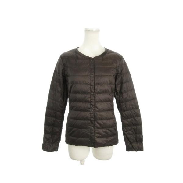 ユニクロ UNIQLO ダウンジャケット 上着 M 茶 ブラウン ノーカラー 長袖 キルティング /AO11 ■ECC001 レディース【ブランド】ユニクロ UNIQLO【表記サイズ】M【実寸サイズ】肩幅：37cm　身幅：47cm　袖丈：5...
