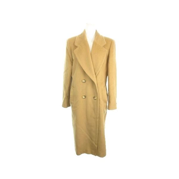 TRENDS チェスターコート ウール 40 茶 ブラウン ダブル /MN12 ■ECC001 レディース【表記サイズ】40【実寸サイズ】肩幅：41.5cm　身幅：47cm　袖丈：59cm　着丈：108cm　　【素材】ウール　　裏地　ビスコ...