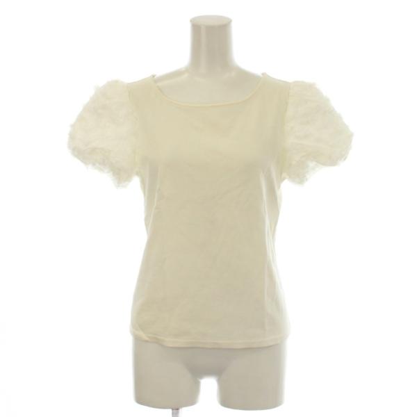 エムズグレイシー M'S GRACY Tシャツ 38 白 ホワイト パフスリーブ 半袖 ラウンドネック /LP ■GY58 レディース【ブランド】エムズグレイシー M'S GRACY【表記サイズ】38【実寸サイズ】肩幅：32cm　身幅：41...