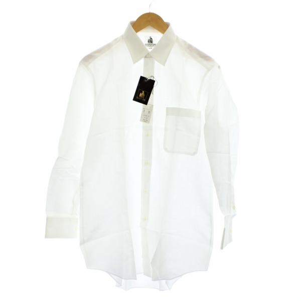 未使用品 ランバン LANVIN ドレスシャツ ワイシャツ 麻 リネン 41-80 白 ホワイト 無地 レギュラーカラー 長袖 /GG ■GY58 メンズ【ブランド】ランバン LANVIN【表記サイズ】41-80【実寸サイズ】肩幅：45.5...