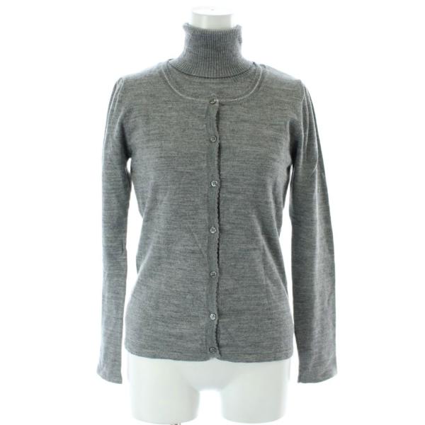 ミッシェルクラン MICHEL KLEIN アンサンブルニット カーディガン ウール 38 グレー 長袖 クルーネック ボタン付き /GG ■GY58 【ブランド】ミッシェルクラン MICHEL KLEIN【表記サイズ】38【実寸サイズ】肩...