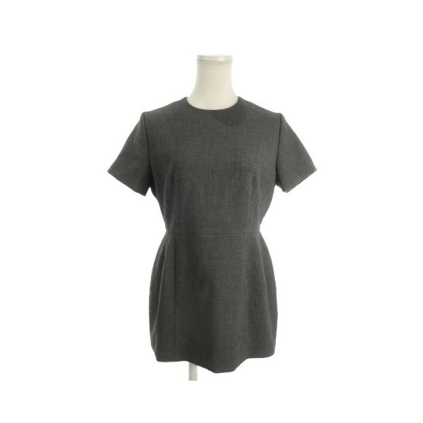 エッフェビームス EFFE BEAMS ブラウス 36 グレー クルーネック 半袖 ペプラム /AO24 ■ECC001 レディース【ブランド】エッフェビームス EFFE BEAMS【表記サイズ】36【実寸サイズ】肩幅：35.5cm　身幅：...