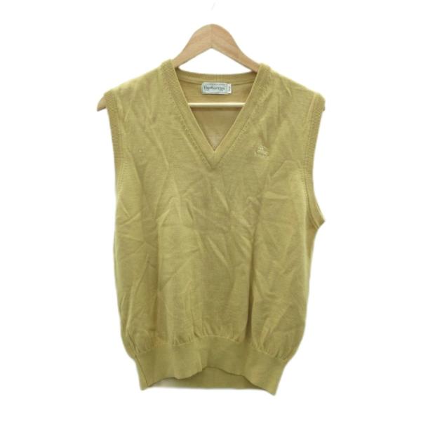 バーバリーズ Burberrys ニットベスト ウール L 茶色 ブラウン Vネック ロゴ刺繍 /HO48 ■ECD001 レディース【ブランド】バーバリーズ Burberrys【表記サイズ】L【実寸サイズ】身幅：47cm　着丈：62cm　...