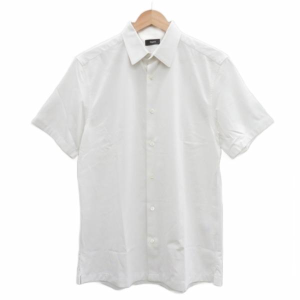 セオリー Theory シャツ M 白 ホワイト 半袖 /YS65 ■ECD001 メンズ【ブランド】セオリー Theory【表記サイズ】M【実寸サイズ】肩幅：43cm　身幅：51cm　着丈：71cm　袖丈：23cm　　【素材】綿、ポリエス...