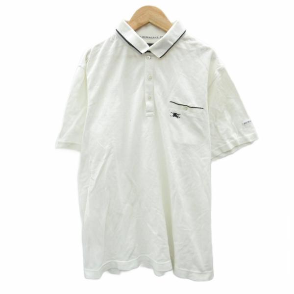 バーバリーゴルフ BURBERRY GOLF ゴルフウェア ポロシャツ 半袖 ポロカラー LL 白 ホワイト /SM1 ■ECD001 メンズ【ブランド】バーバリーゴルフ BURBERRY GOLF【表記サイズ】LL【実寸サイズ】肩幅：46...