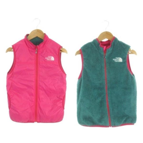 ザノースフェイス THE NORTH FACE リバーシブル 中綿ベスト フリース アウトドア 子ども服（女の子用） 130 ピンク 緑 グリーン /AH8【ブランド】ザノースフェイス THE NORTH FACE【表記サイズ】130【実寸...