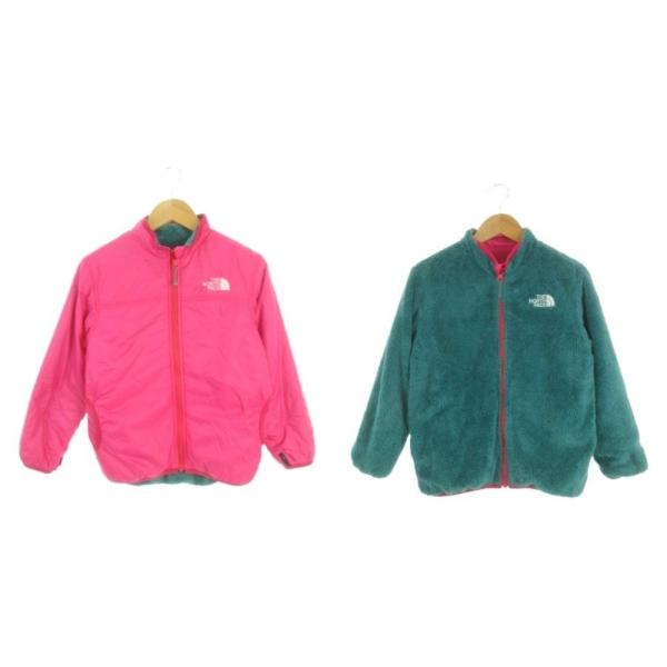 ザノースフェイス THE NORTH FACE リバーシブル 中綿ジャケット フリース アウトドア 子ども服（女の子用） 130 ピンク 緑 グリーン【ブランド】ザノースフェイス THE NORTH FACE【表記サイズ】130【実寸サイズ...