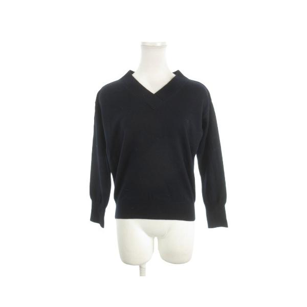 23区 オンワード樫山 Botto Giuseppe ニット セーター Vネック 長袖 ウール 32 紺 ネイビー /AH25 ■ECD001 レディース【ブランド】23区 オンワード樫山【表記サイズ】32【実寸サイズ】身幅：48cm　着丈...