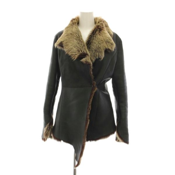 ダナキャランシグネチャー DONNA KARAN SIGNATURE レザージャケット ファー アウター S 黒 /YM ■ECD001 レディース【ブランド】ダナキャランシグネチャー DONNA KARAN SIGNATURE【表記サイズ...