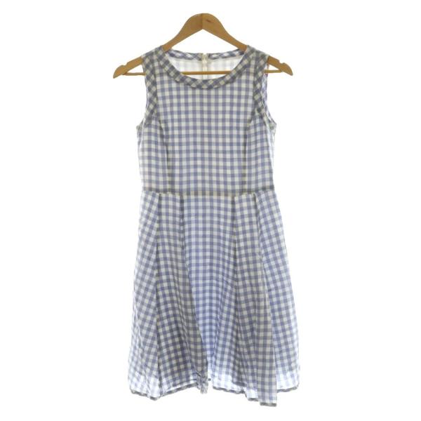 エフデ ef-de ノースリーブワンピース 9 サックスブルー 白 ホワイト /SS ■OS ■ECC001 レディース【ブランド】エフデ ef-de【表記サイズ】9(M)【実寸サイズ】身幅：約39cm　総丈：約87cm　　【素材】表地 キ...