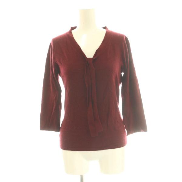 ヨンドシー 4℃ ボウタイニット セーター 38 ボルドー /SS ■OS ■ECC001 レディース【ブランド】ヨンドシー 4℃【表記サイズ】38(M)【実寸サイズ】肩幅：約38cm　身幅：約41cm　着丈：約52.5cm　袖丈：約40c...