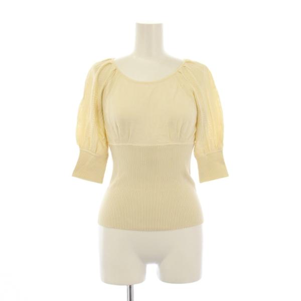 キャサリン・マランドリーノ CATHERINE MALANDRINO ニット S アイボリー パフスリーブ 五分袖 ワンカラー /BB ■ECC001 レディース【ブランド】キャサリン・マランドリーノ CATHERINE MALANDRIN...