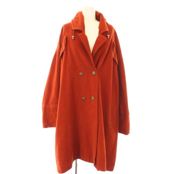 バルバラビュイ Barbara Bui ウールコート ロング丈 38 茶 ブラウン ダブル フード /BB ■ECC001 レディース【表記サイズ】38【実寸サイズ】肩幅：68cm　身幅：66.5cm　着丈：92cm　袖丈：47cm　　【素...