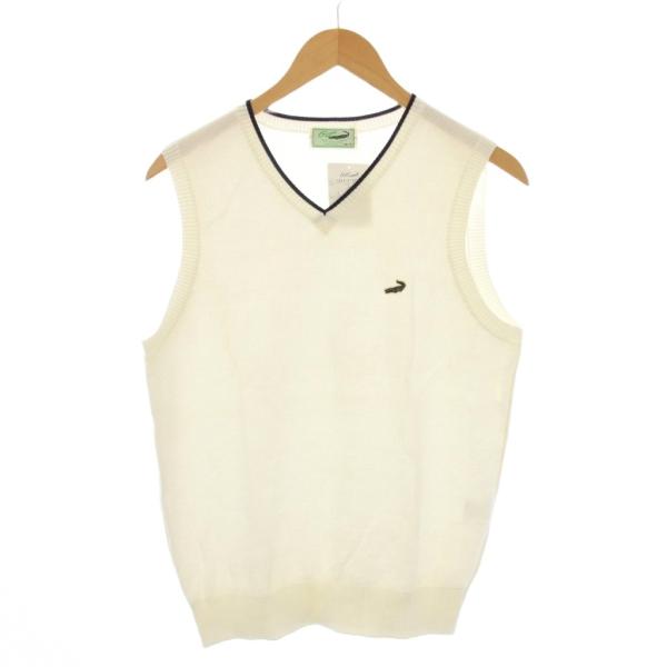 未使用品 クロコダイル CROCODILE ニットベスト プルオーバー Vネック ロゴ ワンポイント M 白 ホワイト タグ付き /BB ■ECC001 メンズ【ブランド】クロコダイル CROCODILE【表記サイズ】M【実寸サイズ】身幅：...