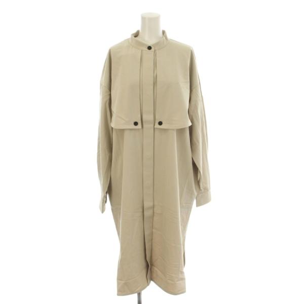 未使用品 ユウ yuw スタンドワンピース ロング丈  F ベージュ /LP ■ECC001 レディース【表記サイズ】F【実寸サイズ】肩幅：58cm　身幅：60cm　袖丈：52cm　総丈：109cm　　【素材】ポリエステル、レーヨン、ポリウ...