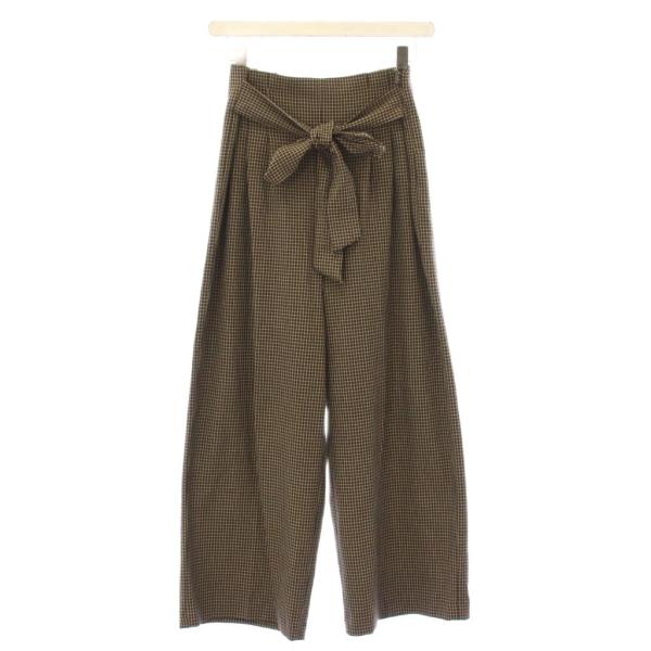 ザラウーマン ZARA WOMAN ワイドパンツ S 茶 ブラウン チェック柄 /BB ■ECC001 レディース【ブランド】ザラウーマン ZARA WOMAN【表記サイズ】S【実寸サイズ】ウエスト：60.5cm　もも幅：29cm　裾幅：2...