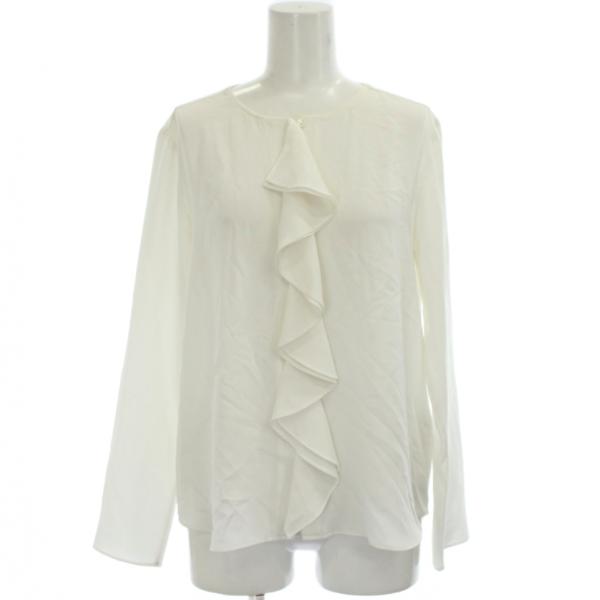 セオリーリュクス theory luxe カットソー ブラウス 38 オフホワイト 長袖 フリル ラウンドネック /GG ■ECD001 レディース【ブランド】セオリーリュクス theory luxe【表記サイズ】38【実寸サイズ】肩幅：3...