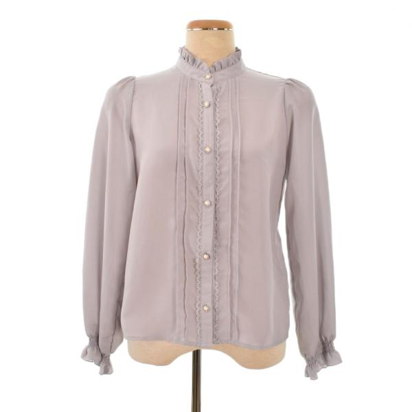 アクシーズファム axes femme シャツ ブラウス 長袖 フリル M 紫 パープル ■ECC001 レディース【ブランド】アクシーズファム axes femme【表記サイズ】M【実寸サイズ】肩幅：32cm　身幅：50cm　着丈：57....